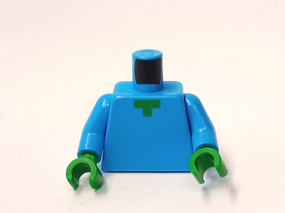 LEGO Minecraft Zombie Torso Blue Green Hands Body Part Pixelated V Neck ...