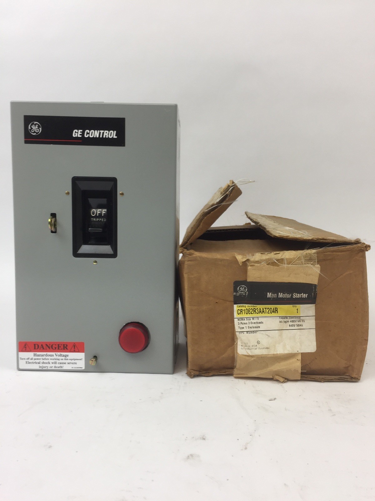 GE CR1062R3AAT204R MAN MOTOR STARTER NEMA SIZE M-0 3 POLES/OVERLOADS ...