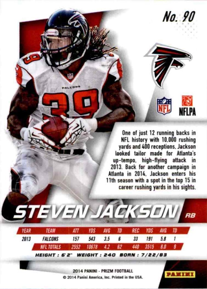2014 Panini Prizm Steven Jackson Atlanta Falcons #90 | eBay