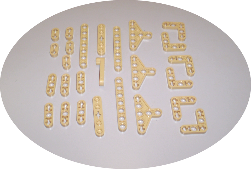 26 Used Lego Tan Technic Plates 32065 - 32124 - 41677 - 32056 - 6632 ...