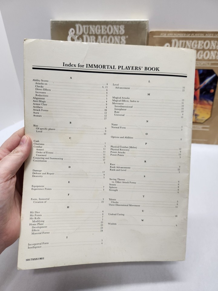 Dungeons & Dragons Immortals Rules Set 5 (1017) Vintage 1986 TSR | eBay