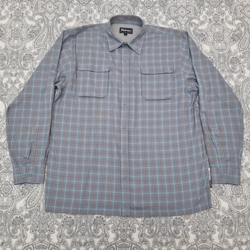 Rohan Shirt Mens Large Blue Checkmate Vented Walk Hiking Plaid Utility ...