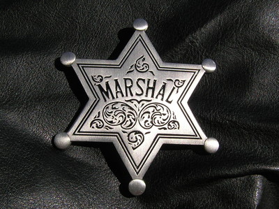 MARSHAL STAR BADGE - HIGH QUALITY Silver Plated - Marshall of the Old ...