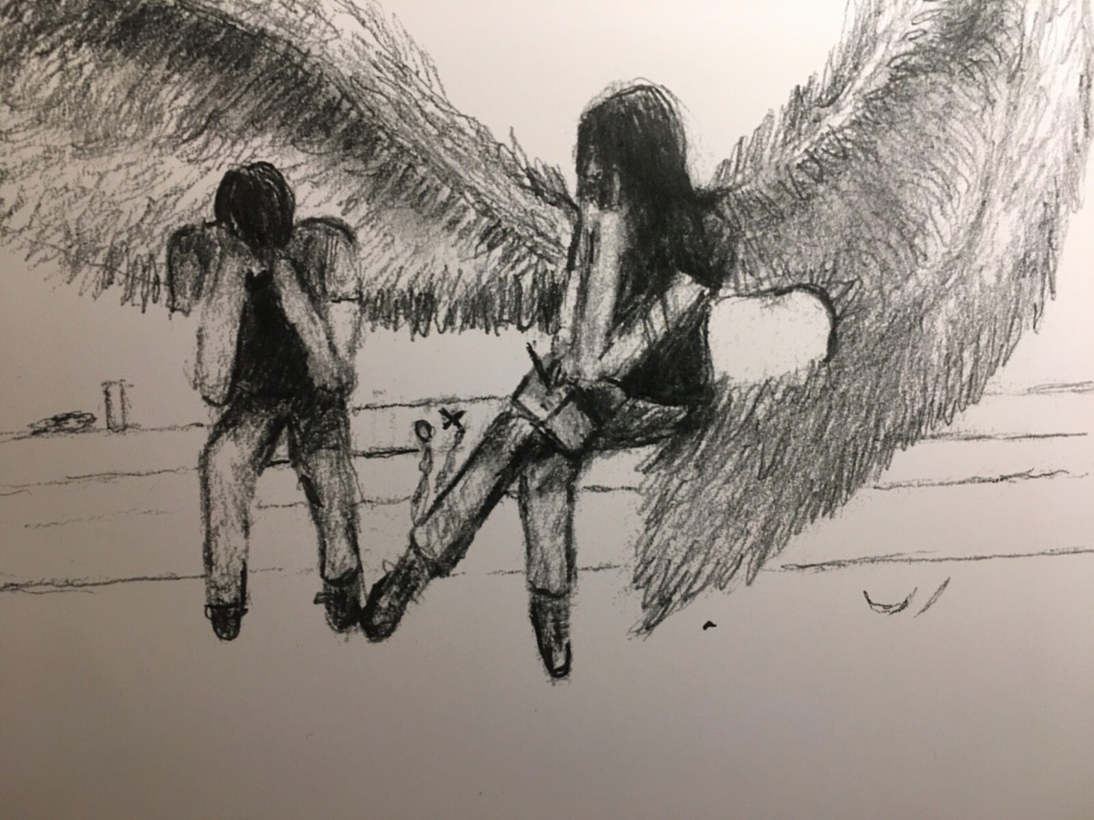 Male Guardian Angel Drawing