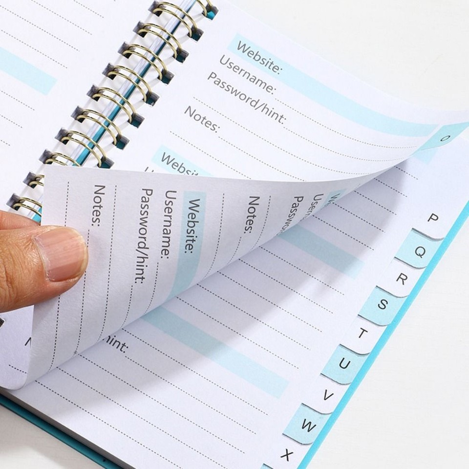A6 MINI Size Spiral Password Keeper Book With Alphabetical Tabs ...
