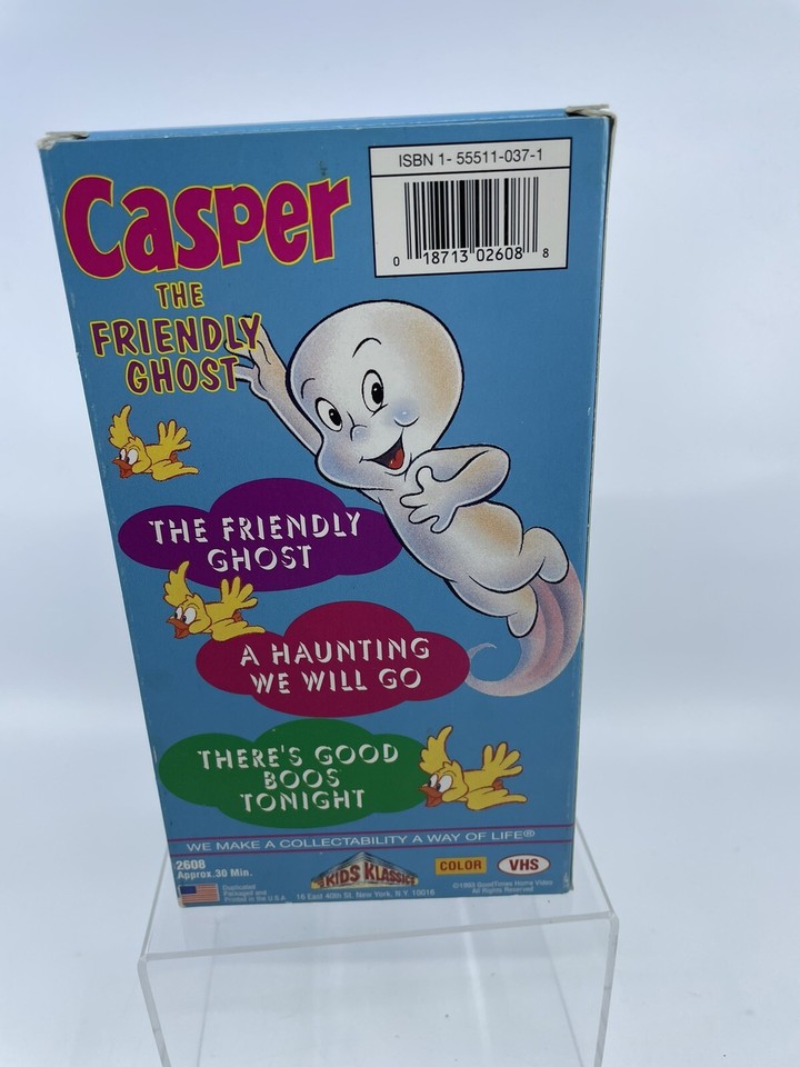 Casper The Friendly Ghost Cartoon (VHS, 1993) Includes 3 Casper ...