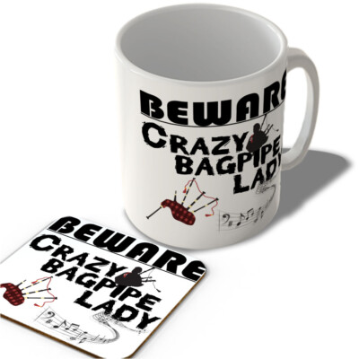 Crazy Bagpipe Lady - Mug and Coaster Set | eBay UK