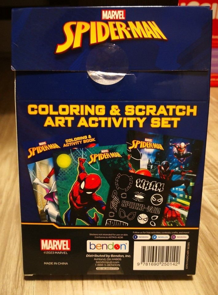 Marvel Spider-Man Coloring & Scratch Art Activity Set Marvel for ages 3 ...