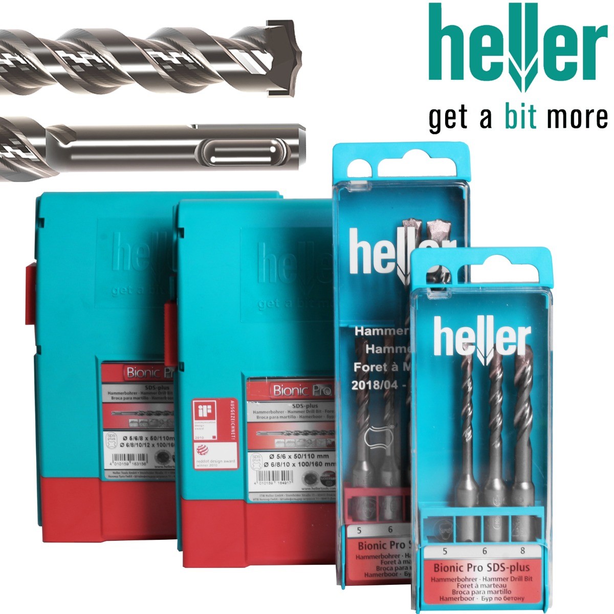 HIGH QUALITY HELLER SDS+ HAMMER PRO CONCRETE DRILL BIT SET 5mm-12mm ...