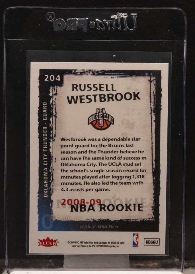 Russell Westbrook 2008-09 Fleer RC Rookie Card 204 Thunder | eBay