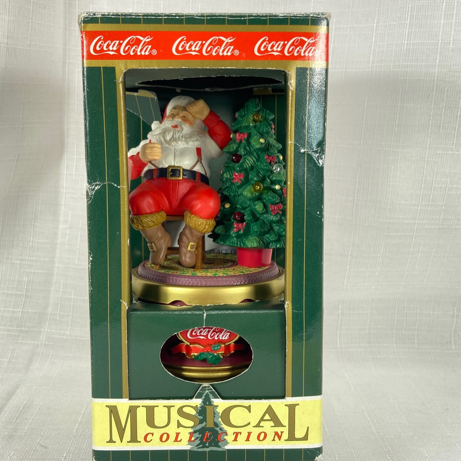 Vtg 1996 Coca-Cola Musical Collection Santa Music Box Plays OH ...