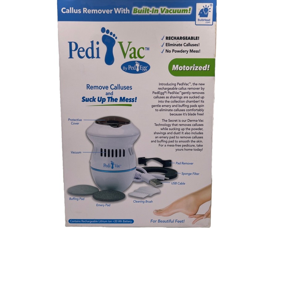 Ped Egg Pedi Vac Callus Remover - White New Some Boxes Are Slightly Damaged 97298050626 | eBay