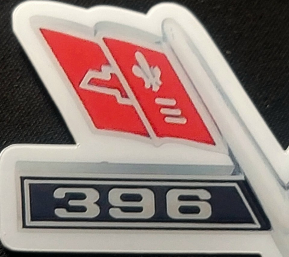HOT ROD CHEVY "396 EMBLEM TURBO JET" 4 X 2" GLOSSY THICK OUTDOOR USE | eBay