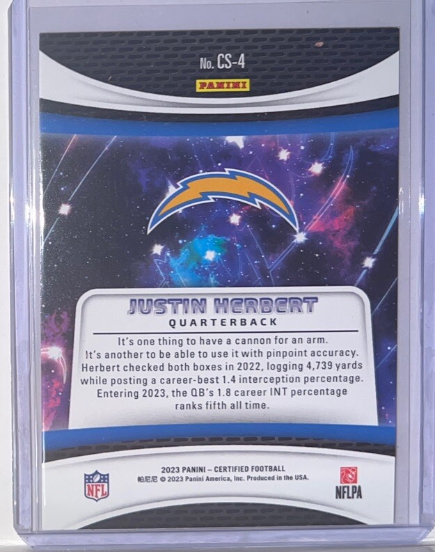 JUSTIN HERBERT 2023 Panini Certified Certified Stars INSERT CARD#CS4 ...