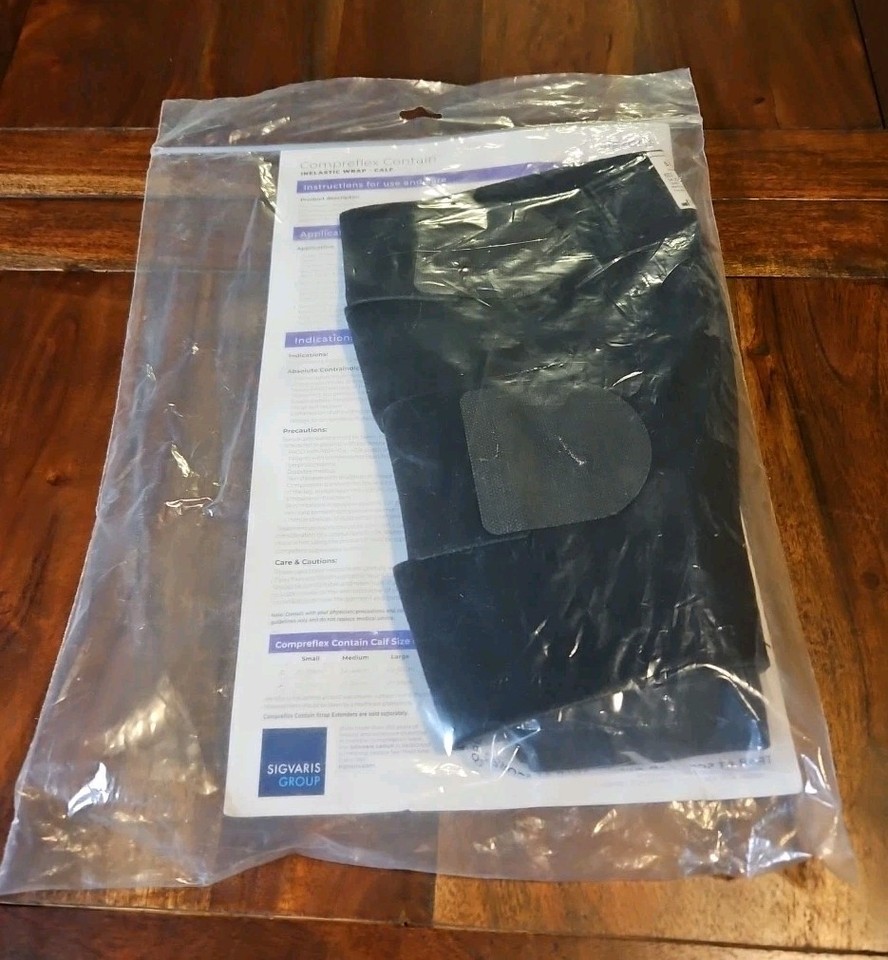 NEW sigvaris Compreflex Contain Inelastic Wrap - Calf MEDIUM BLACK 3402 ...
