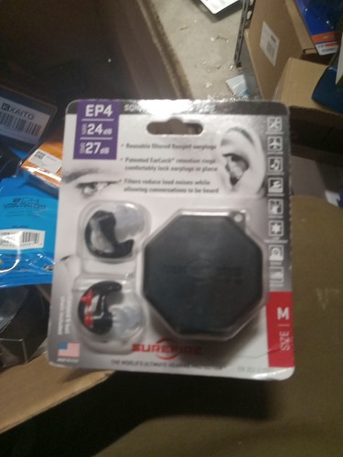 SureFire EP4 Sonic Defenders Plus filtered Flanged Earplugs Clear NEWe2 ...