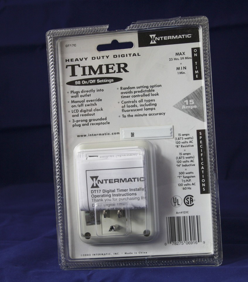 New Intermatic DTI7C Heavy Duty Indoor Digital Timer 7-Day Programming ...