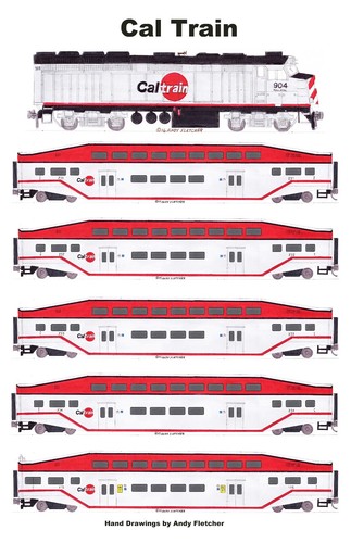 CalTrain 11"x17" Railroad Poster by Andy Fletcher signed | eBay
