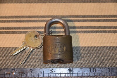Vintage WB Wilson Bohannan Brass PADLOCK Lock W/ PAIR KEY | eBay