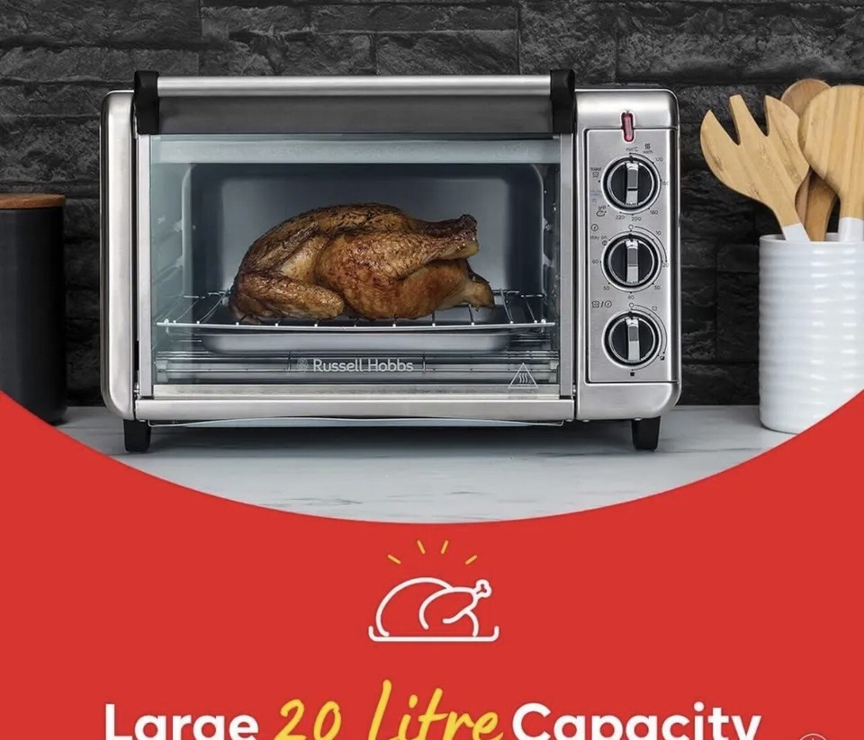Russell Hobbs 20L Mini Oven Stainless Steel 1500W Silver 26680 With Air ...