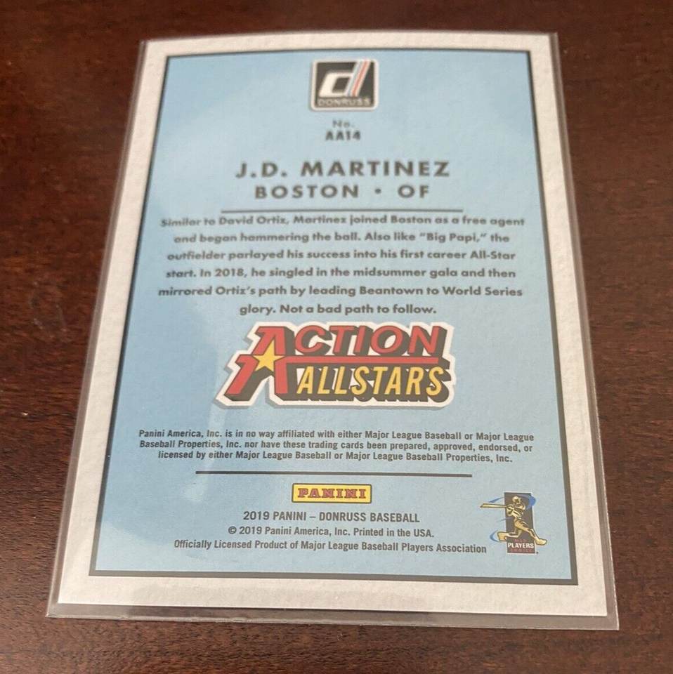 2019 JD MARTINEZ #’d /999, Donruss Action AllStars Refractor, Red Sox ...