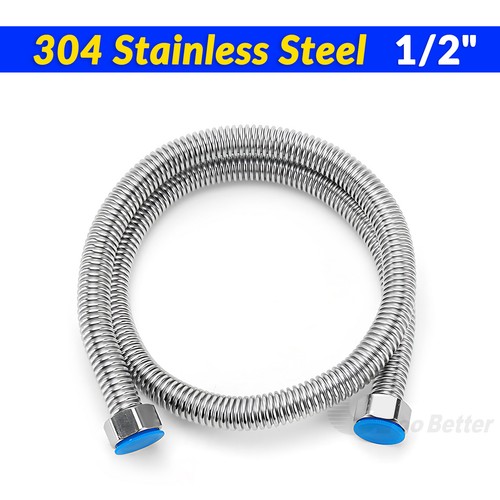 1/2" Flexible Hose 0.1M - 2M Stainless Steel WC Bathroom Heater Water ...