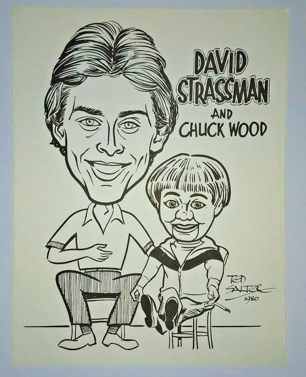 David Strassman caricature 1988 The Magic Castle Walls of Fame book Ted ...