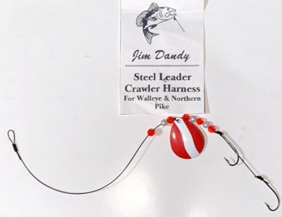 Jim Dandy Walleye Crawler Rig Red and White Stripe | eBay