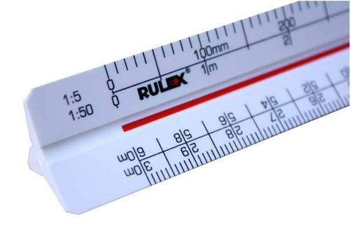 Rulex® 30cm metric triangular architects scale ruler with 12 different ...