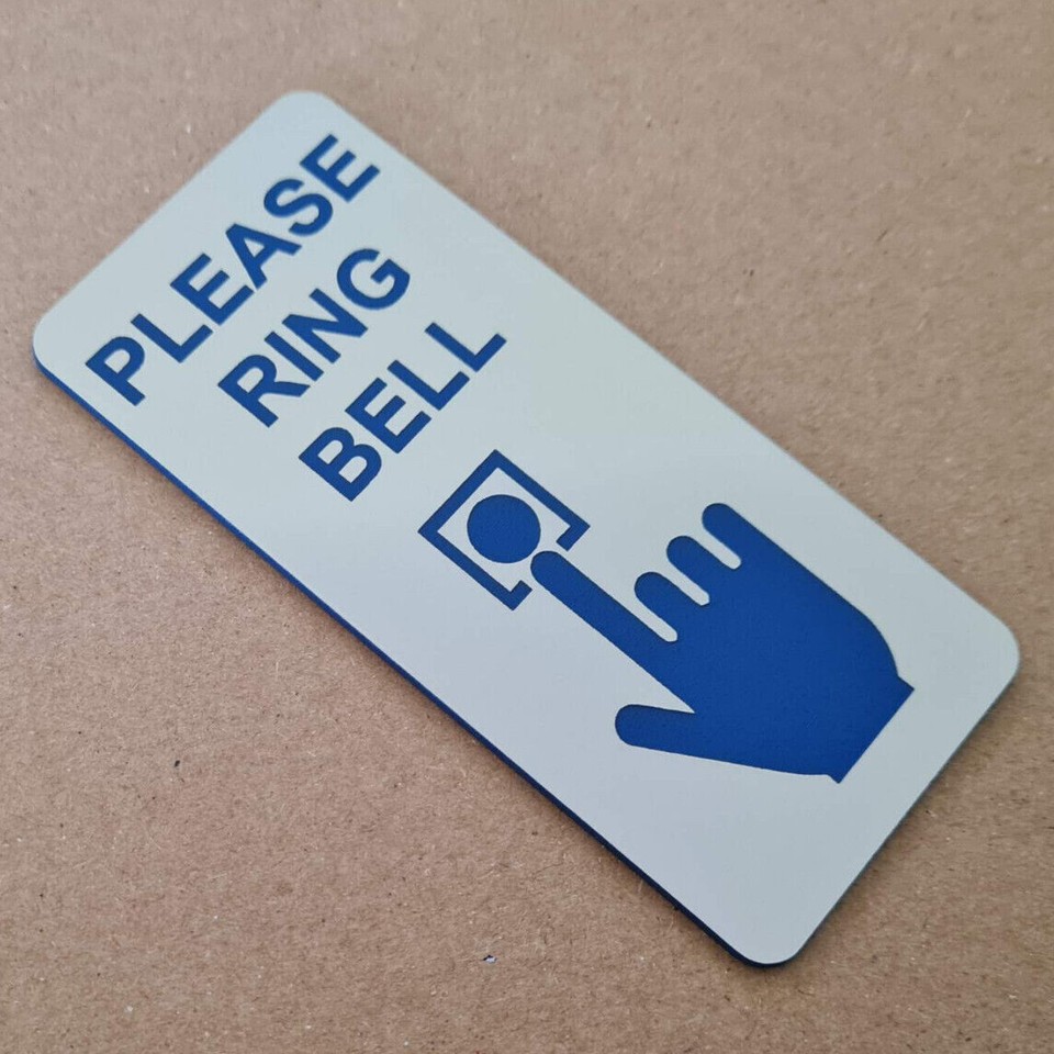 Please Ring Bell Sign Plaque Door Doorbell Buzzer Push Button Intercom ...