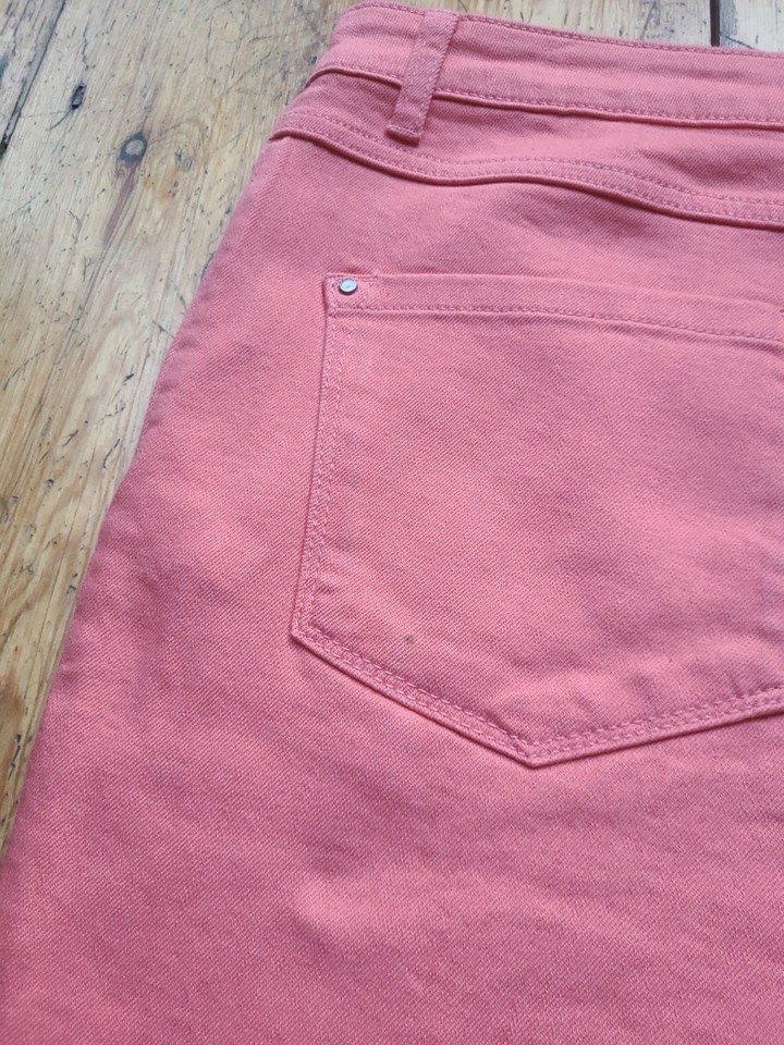 Pure Collection Pink Jeans W38 L27 Size 18 Trousers Cotton Blend Hot Coral Pink | eBay UK