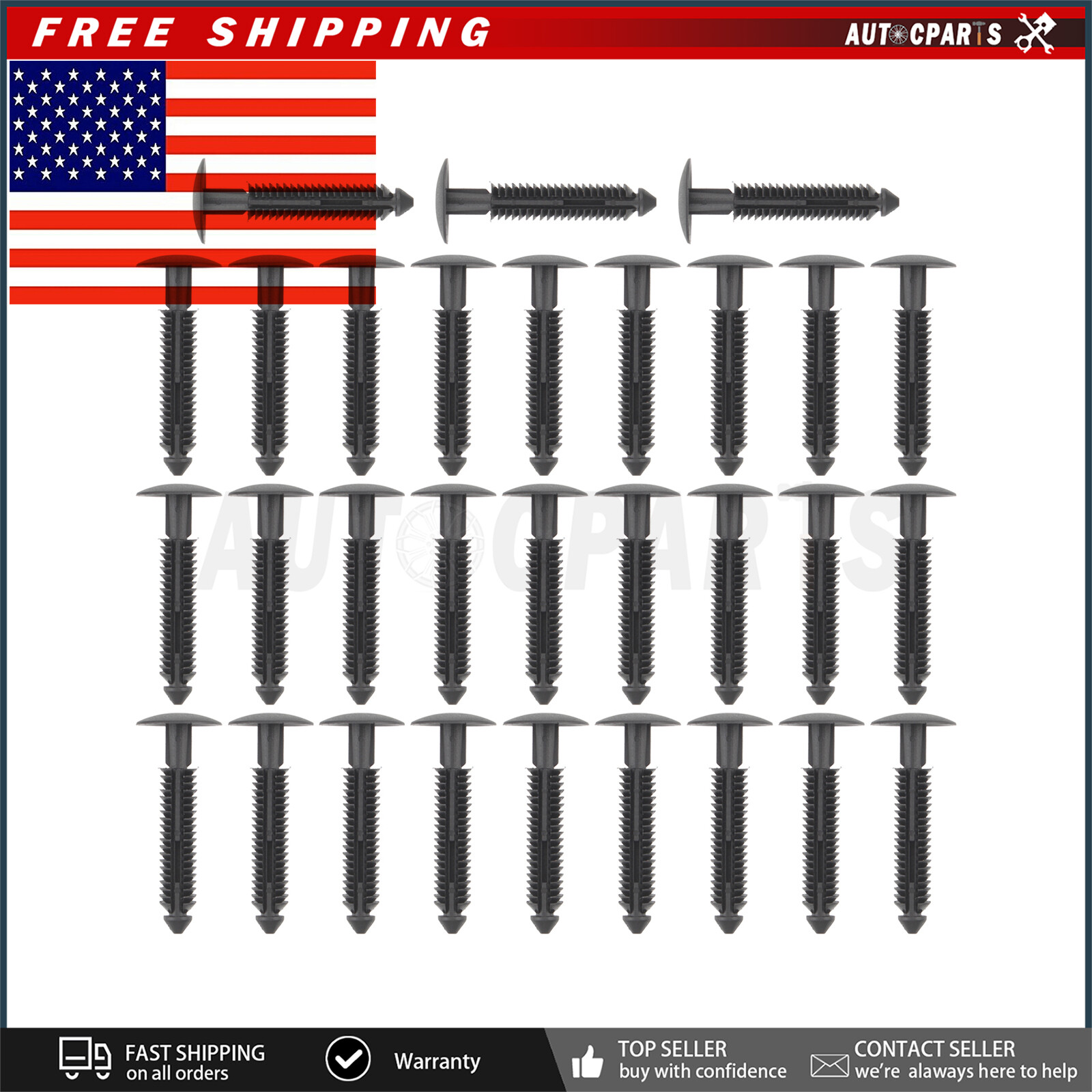 For 05-12 Ford Mustang Rocker Panel Molding Rivet Set of 30 Clips ...