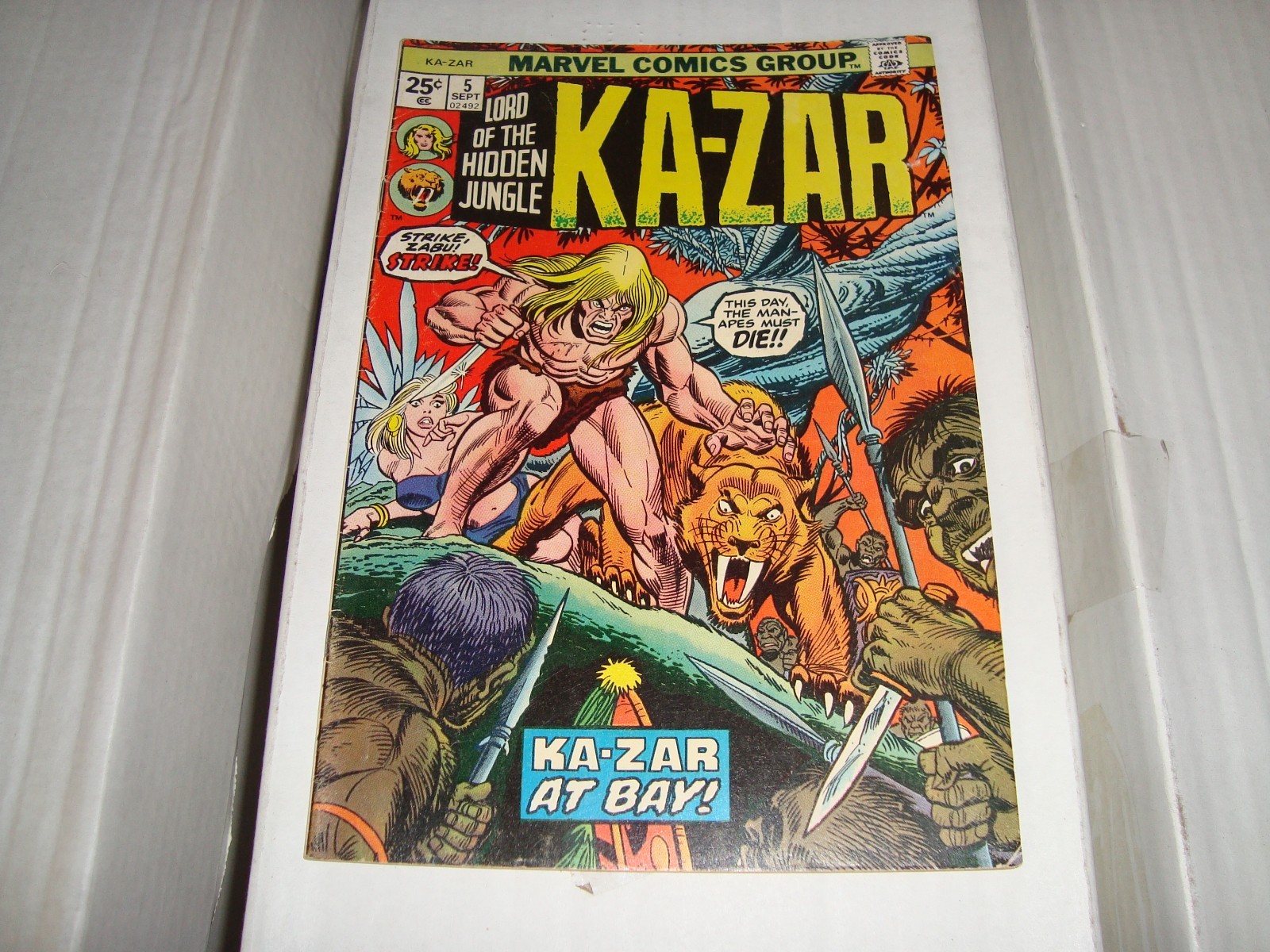 Kazar #5 1974 Original Marvel Comic Book FN Condition The Day Man-Apes ...