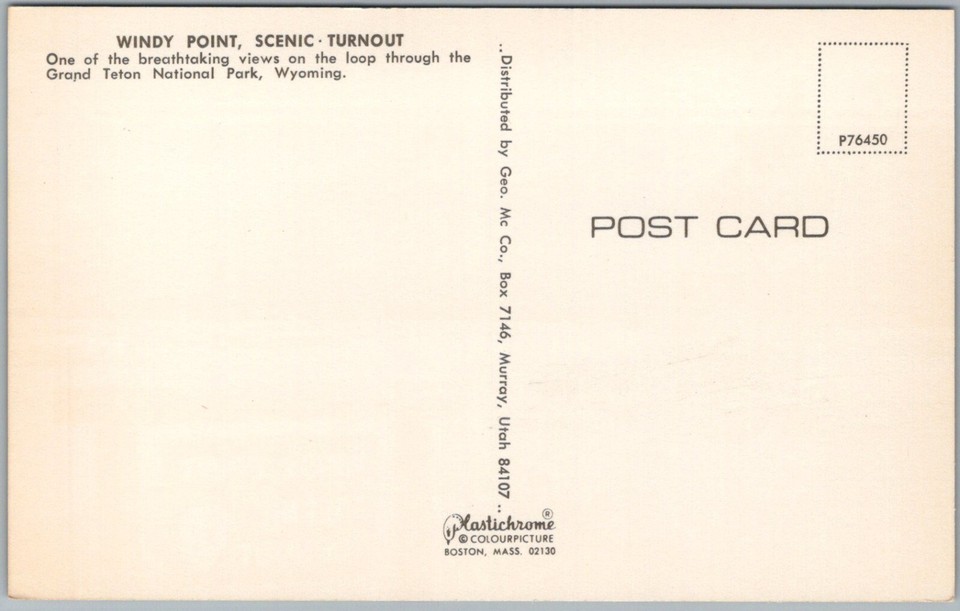Windy Point Scenic Turnout Grand Teton National Park Wyoming Postcard ...