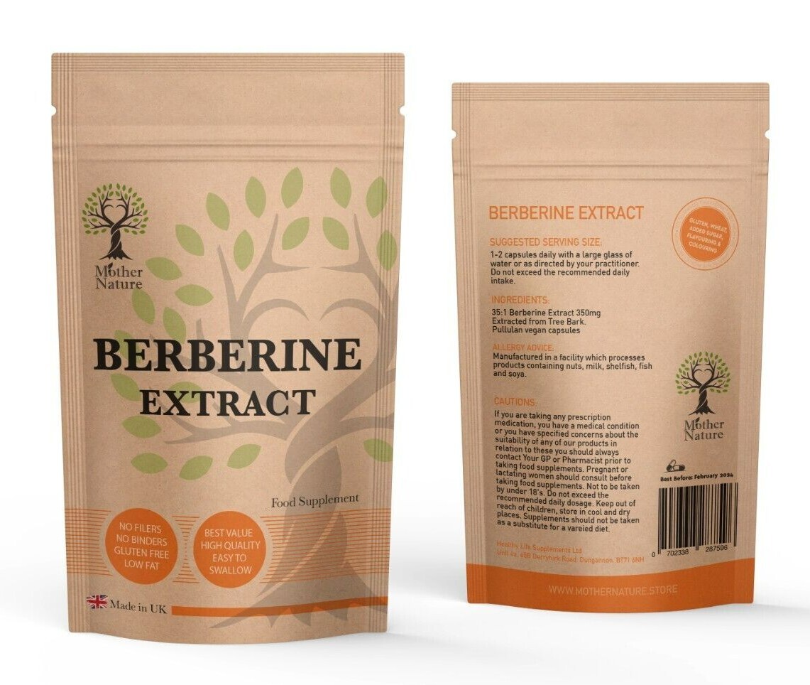 Berberine Powder 450mg Berberine Capsules Natural Berberine HCL Vegan ...