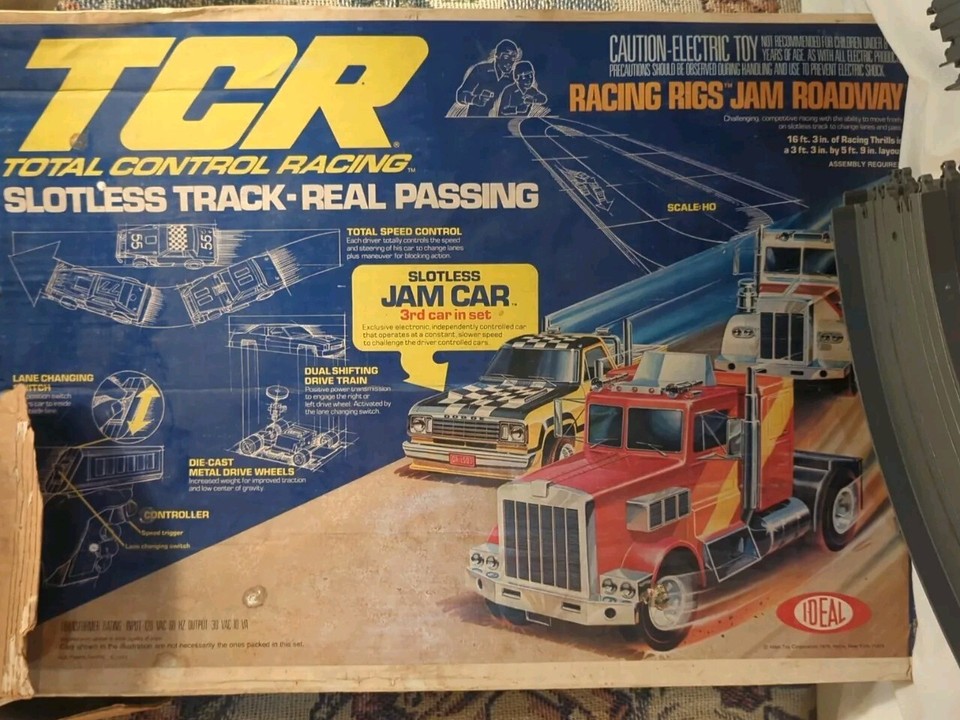 Vtg Ideal TCR Total Control Racing Rigs Jam Roadway Slotless Slot Car ...