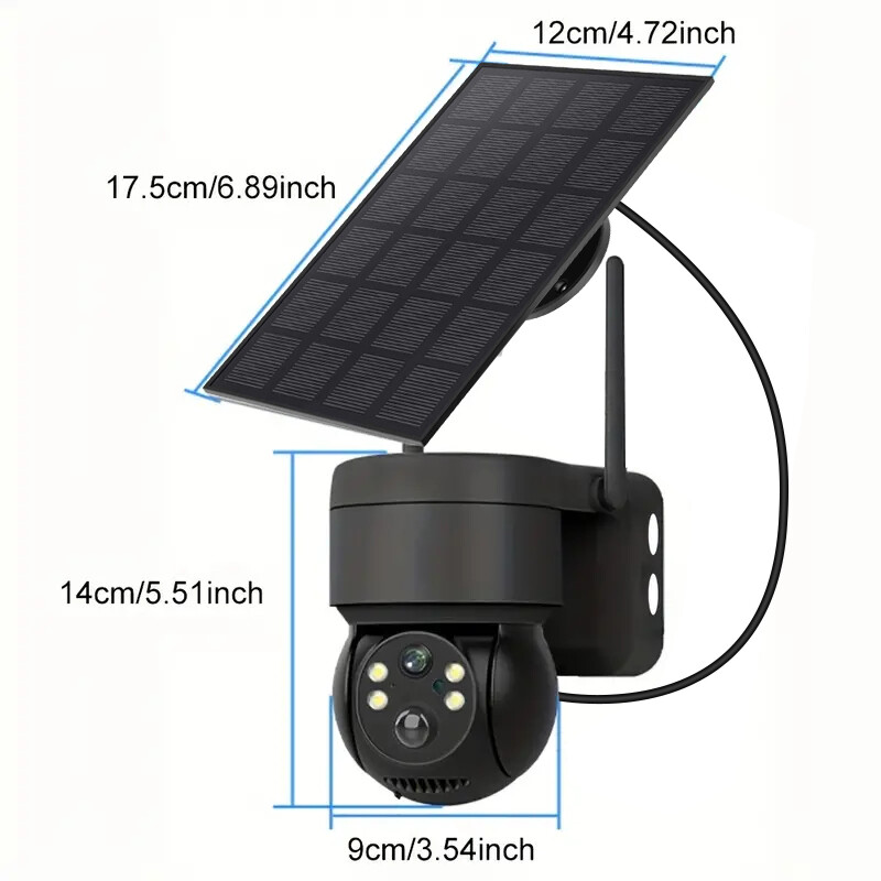 ICSEE 1080P PTZ Solar Security Camera Outdoor 360° Wireless WiFi Solar ...