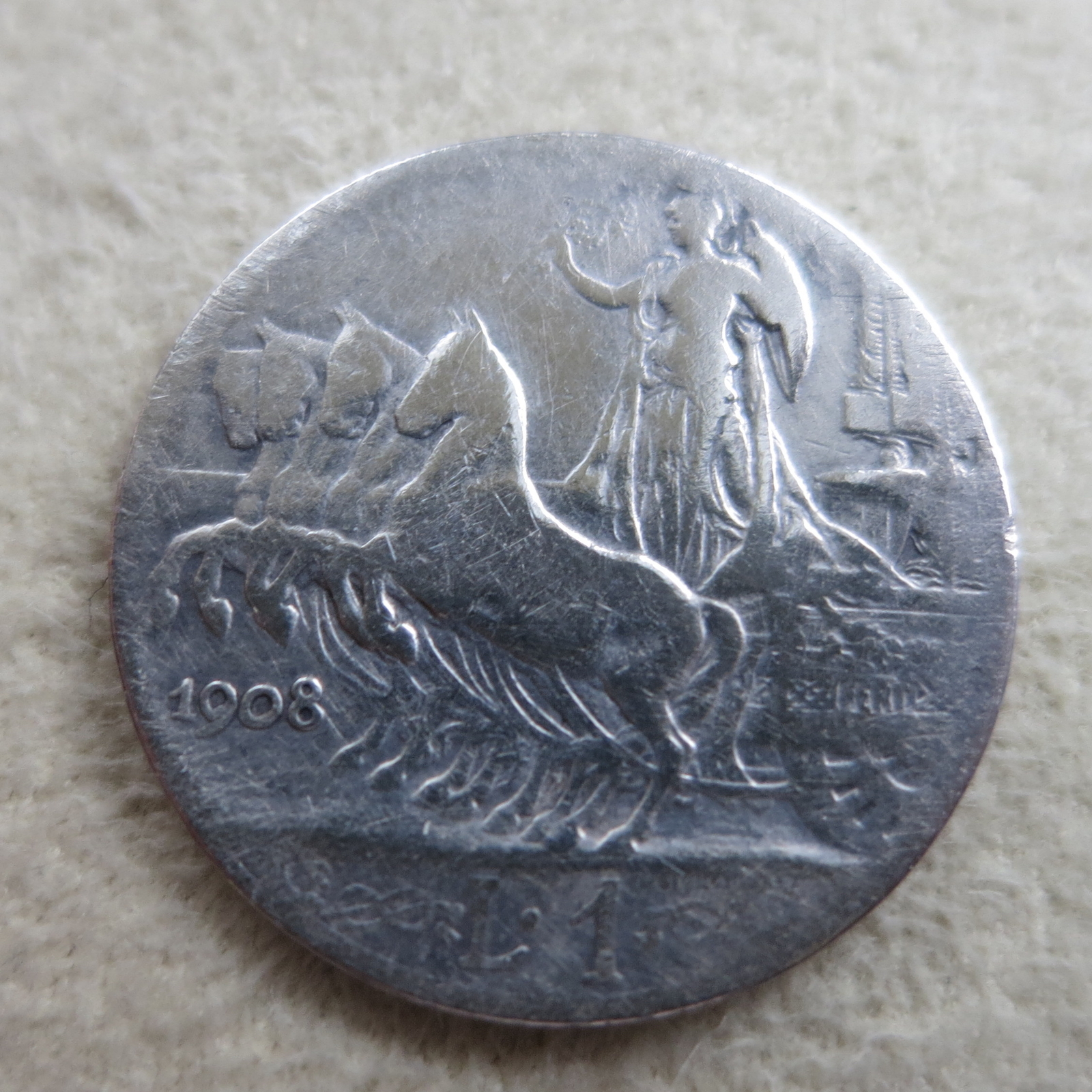 ITALY 1 lira 1908 KEY DATE | eBay