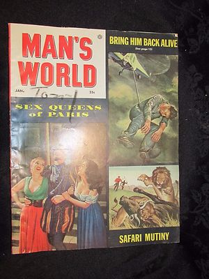 VINTAGE Man's World Magazine - January 1956 Vol 2 No 1 - GGA Pulp Pinup ...