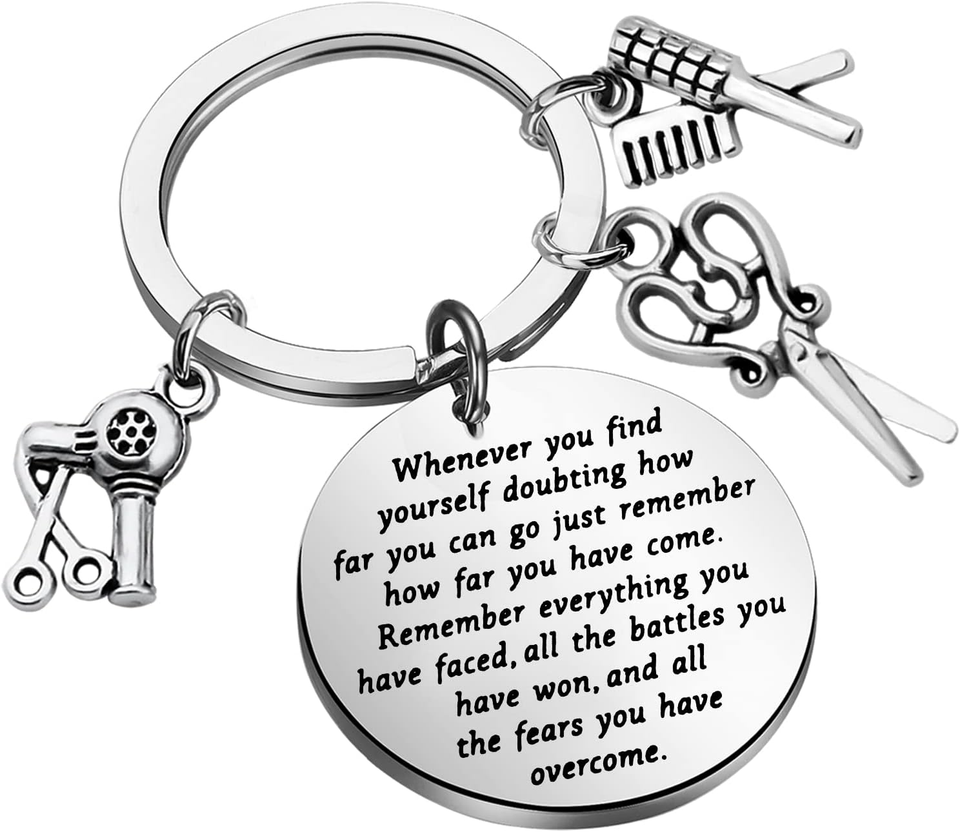 Hairdresser Keychain Hair Stylist Gift for Comb Hair Drier Charm ...