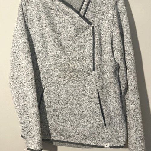 Alpine Design Grey Hooded Pullover Zip Pocket Fleece Sweatshirt Women Size M | eBay