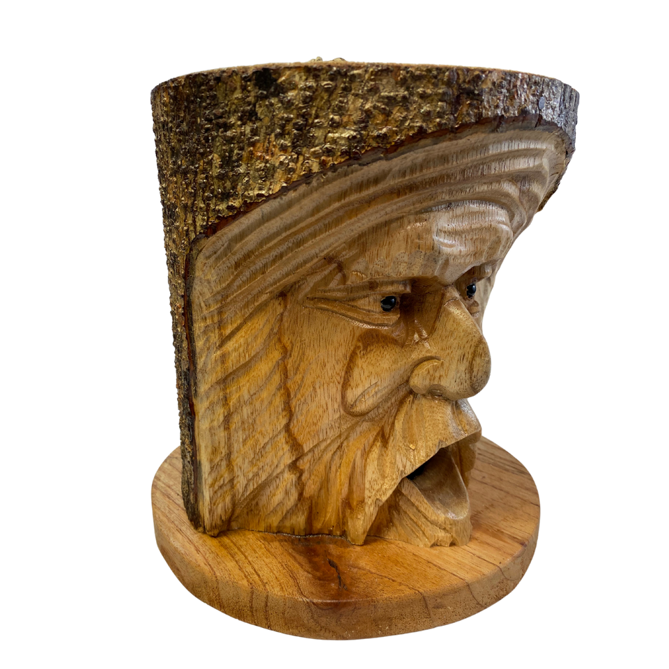 Tree Spirit Birdhouse Wizard rustic Hand Carved Wood Bird house Bali ...