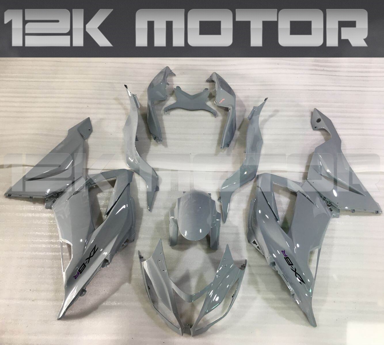 Nardo Grey Fairing Set For 2013 2014 2015 2016 2017 2018 KAWASAKI ZX6R ...