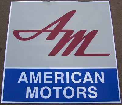 GIANT 22" X 22" AMC AMERICAN MOTORS AM SCRIPT Mylar Decal for trailer ...