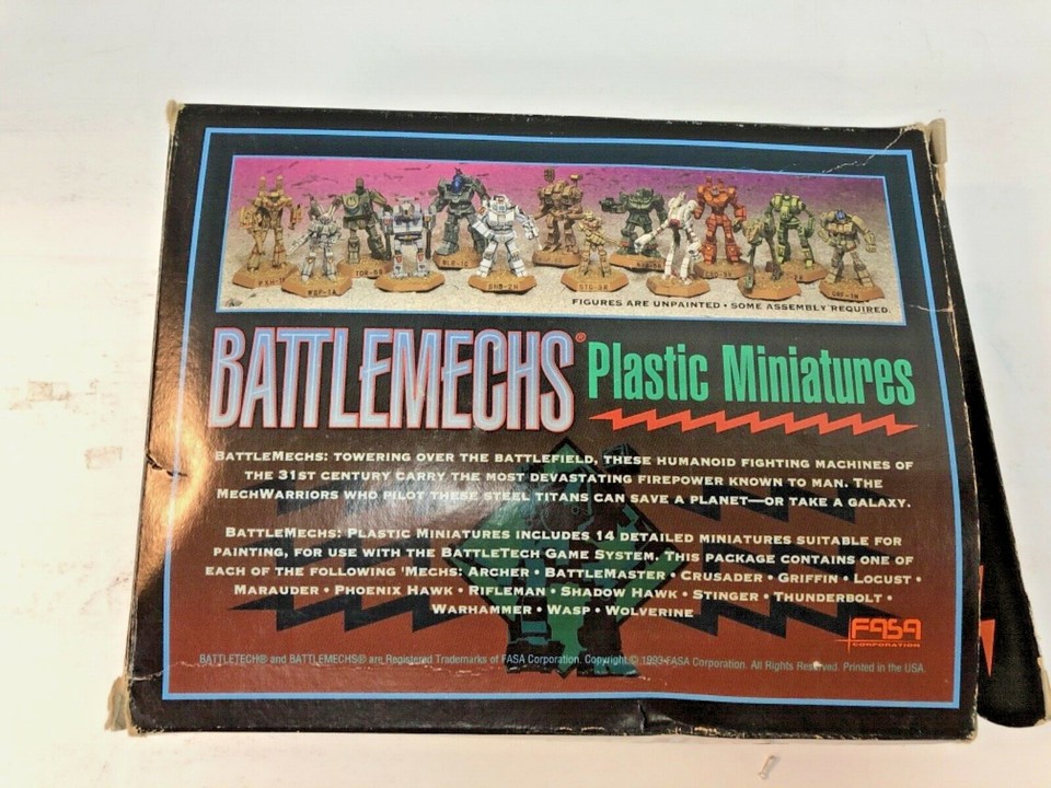 Battlemechs Plastic Miniatures, for Battletech, FASA Corporation with ...