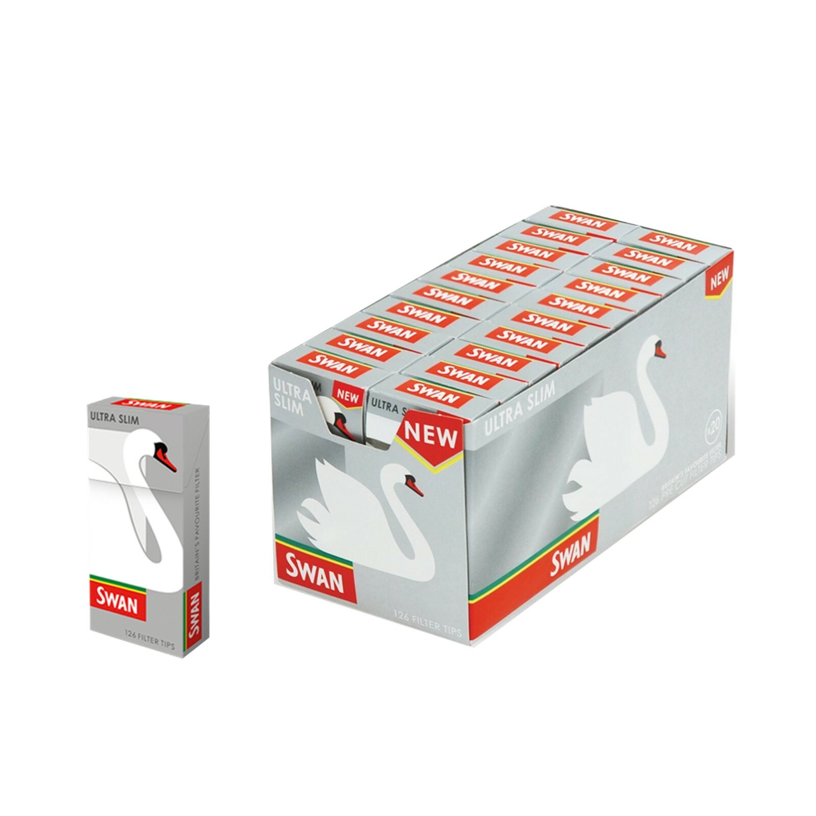 10 Packs Swan Ultra Slim Pre-Cut Cigarette Smoking Filter Tips 126 Tips ...