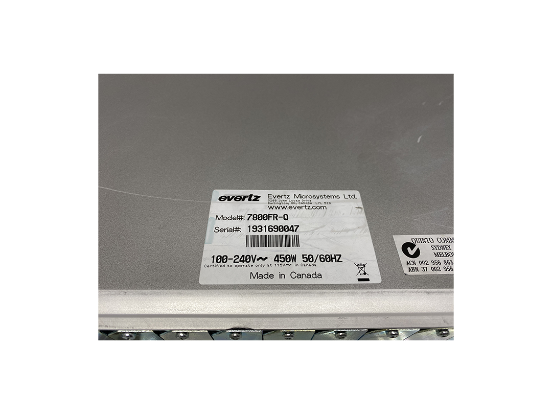 Evertz 7800FR-Q MULTIFRAME with 2 7800PS POWER SUPPLIES | eBay