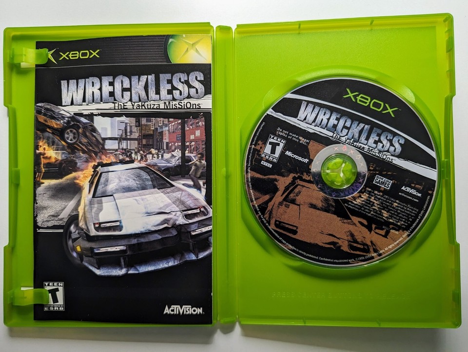 MINT! WRECKLESS THE YAKUZA MISSIONS ORIGINAL XBOX COMPLETE CIB - FREE ...