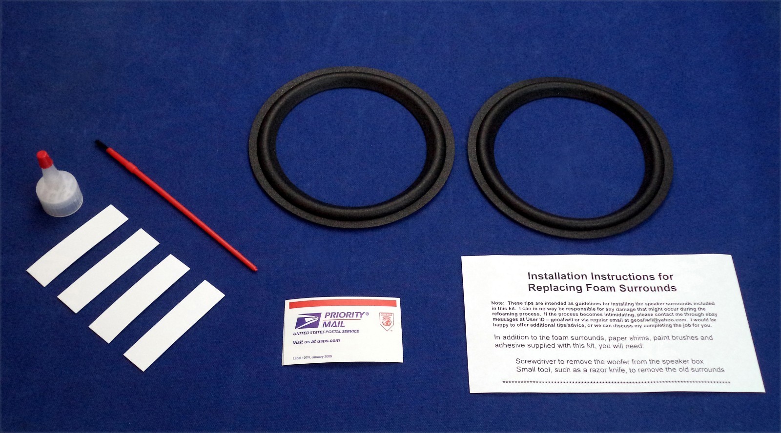 Boston Acoustics 8" / A60 / A70 Speaker Foam Surround Repair Kit ...