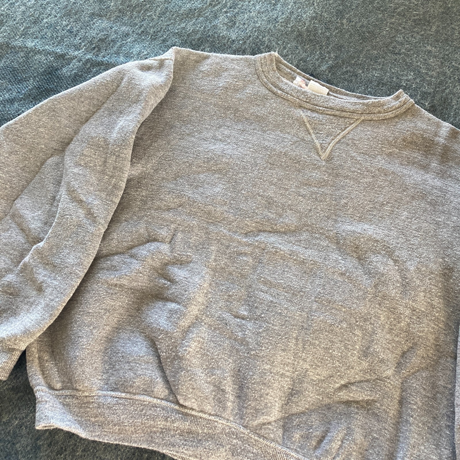 Vintage 1950s - 1960 Russell Blank Heathered Grey Cre… - Gem